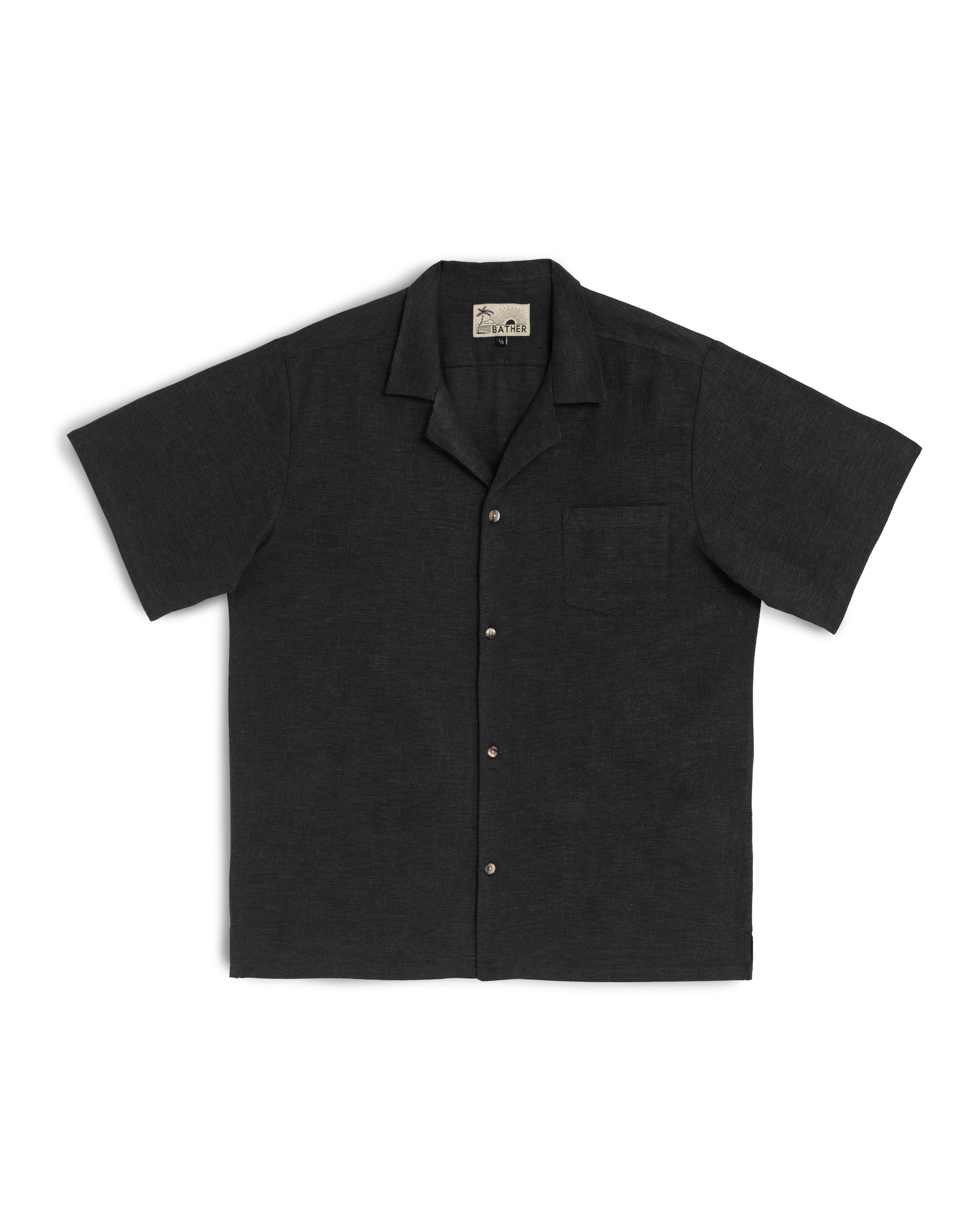 Black Linen Camp Shirt – Bather