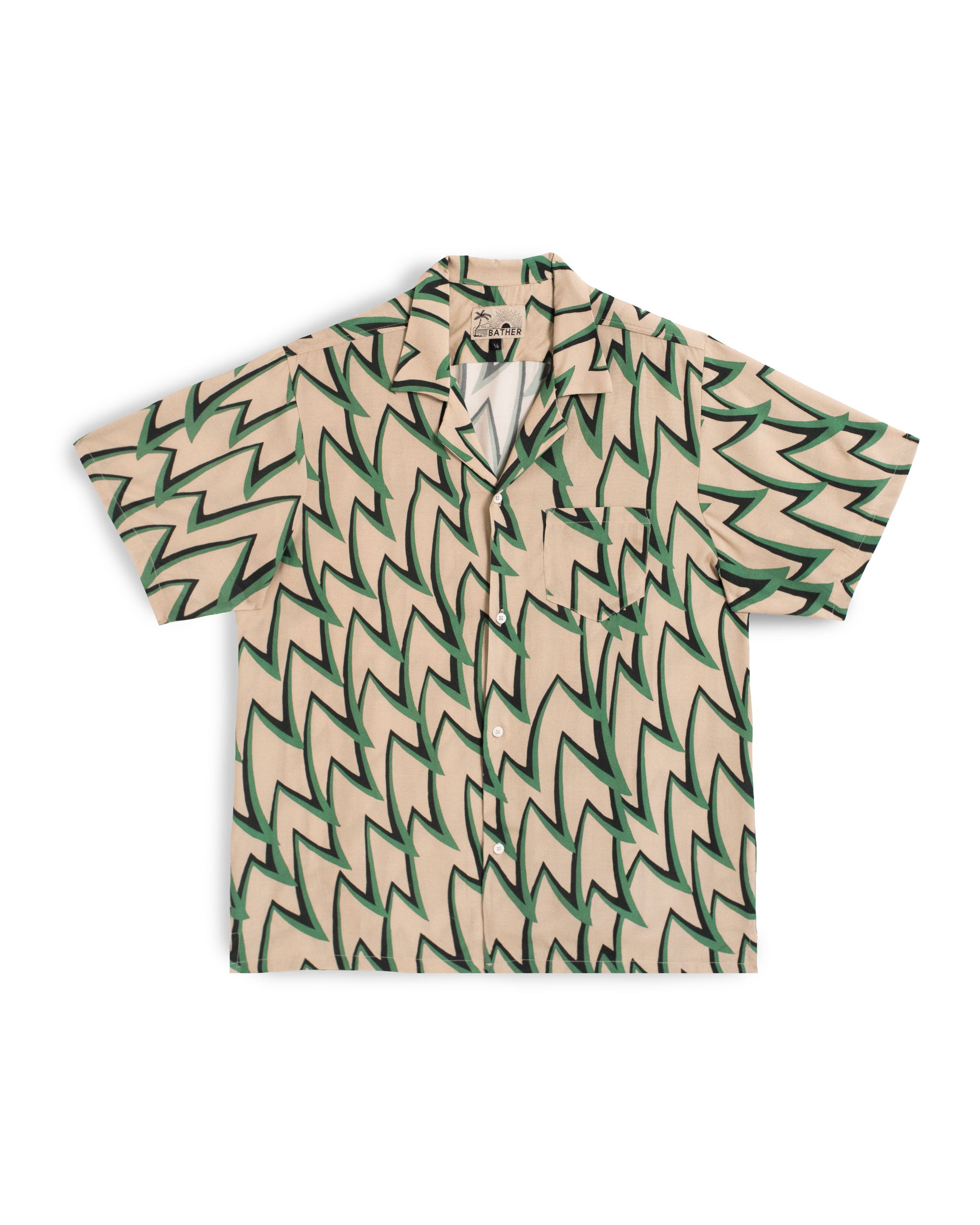 Emerald Jagged Frenzy Camp Shirt – Bather